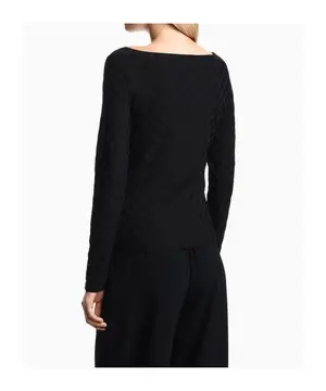 Emporio Armani Textured Boat Neck Sweater
