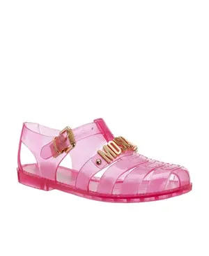Moschino Lettering Jelly Sandals