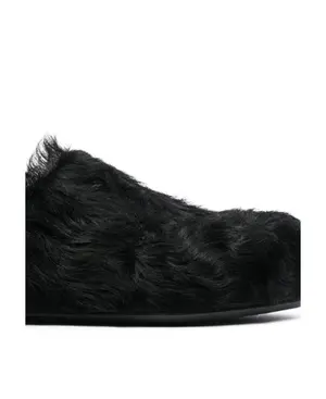 Marni Fluffy Flat Mules - Black