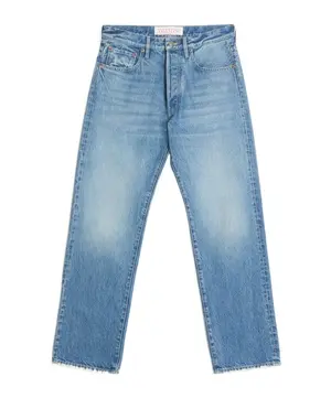 Valentino Garavani Straight-leg Jeans With Logo Patch - Blue
