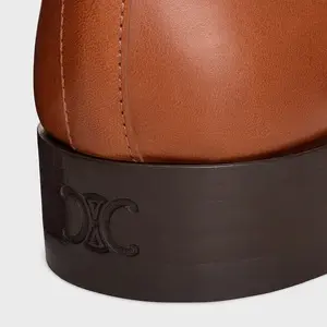 Celine Anais Riding Boots In Calfskin - Brown