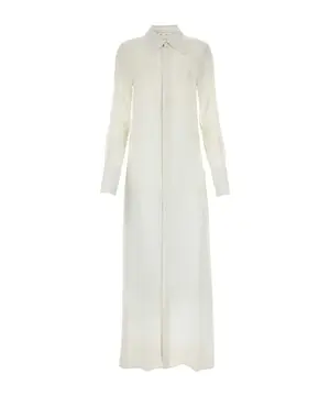 AMI Paris Long-sleeved Shirt Dress - White