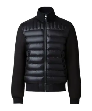 Mackage Collin-r Puffer Jacket With Knit Sleeves - Black