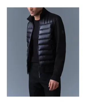 Mackage Collin-r Puffer Jacket With Knit Sleeves - Black