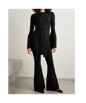 Gabriela Hearst Ayala Knitted Flare Pants - Black