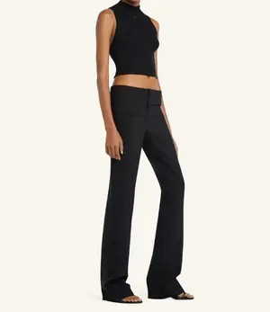 COURREGES Courrèges Ribbed Mock-neck Cropped Tank Top With Embroidered Logo