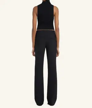 COURREGES Courrèges Ribbed Mock-neck Cropped Tank Top With Embroidered Logo