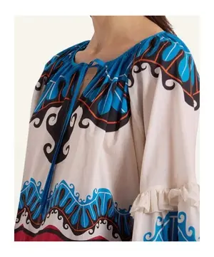La DoubleJ Boho Blouse With Wide Sleeves And All-over Print - Multicolor