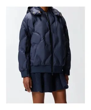 Pinko Cavia Hooded Bomber Jacket With Detachable Cape Sleeves