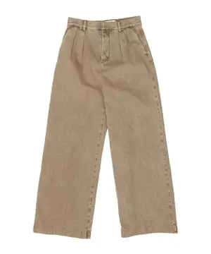 Loewe High Waist Wide Leg Denim Jeans - Sand