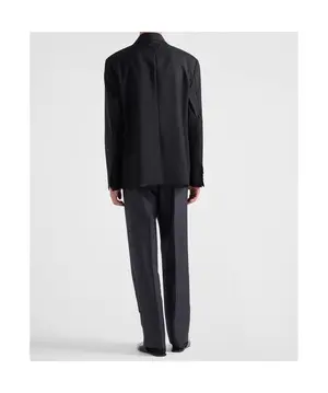 Prada Pleated Tailored Trousers - Dark Gray