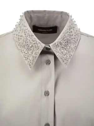 Fabiana Filippi Sleeveless Beaded Collar Blouse With Belt