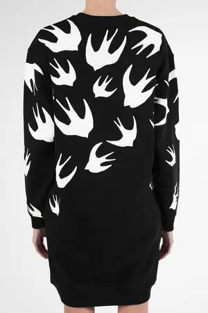 Alexander McQueen Swallow Print Knit Dress
