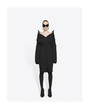 Balenciaga Drop Shoulder Zipped Dress