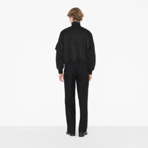 Burberry Checked Crest Zipped Bomber Jacket