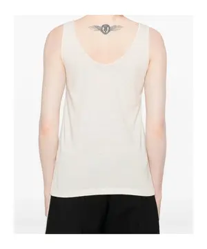Fendi Logo Detailed Embellished Tank Top - Nude