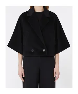 Max Mara Collared Button Detailed Jacket - Black