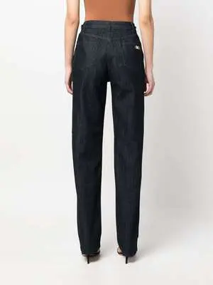 Michael Kors Cropped Straight Leg Jeans With Chain Detail