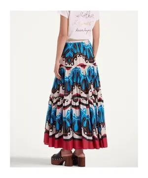 La DoubleJ Abstract Print Maxi Skirt - Blue