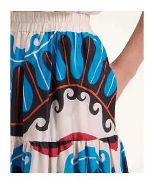 La DoubleJ Abstract Print Maxi Skirt - Blue