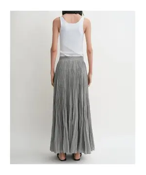 TOTEME A-line Midi Skirt - Light Gray