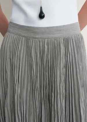 TOTEME A-line Midi Skirt - Light Gray