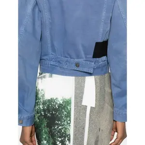 HAIKURE Cropped Denim Jacket - Blue