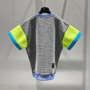 We11Done Grey Spliced Short-sleeved T-shirt