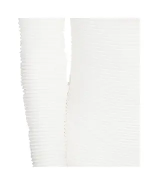Issey Miyake Pleated High Collar Long Sleeve Top - White