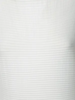 Issey Miyake Pleated High Collar Long Sleeve Top