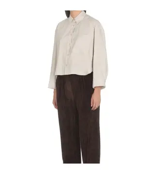 Peserico Cropped Striped Shirt With Classic Collar