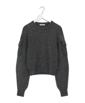 LEMAIRE Ribbed Knit Jumper With Buttoned Patch Pockets - Black