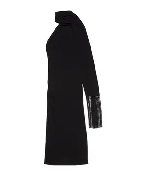 Acne Studios Draped Fringe Maxi Dress - Black