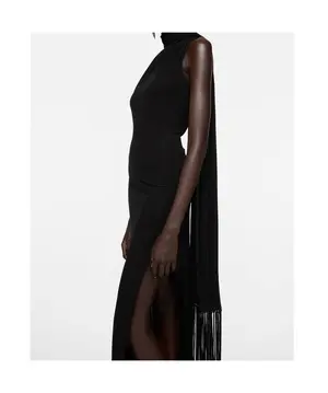 Acne Studios Draped Fringe Maxi Dress
