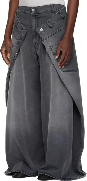 LU'U DAN Maxi Wide-leg Jeans - Grey
