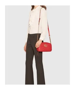 Gucci Small Matelassé Shoulder Bag With Gg Logo