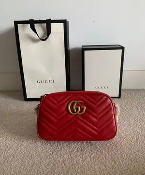 Gucci Small Matelassé Shoulder Bag With Gg Logo