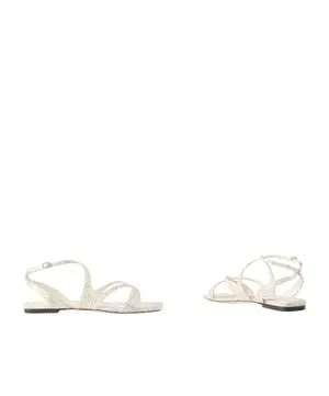JIMMY CHOO Snake-effect Leather Sandals