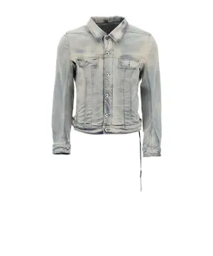 Rick Owens Trucker Long-sleeved Denim Coat - Gray