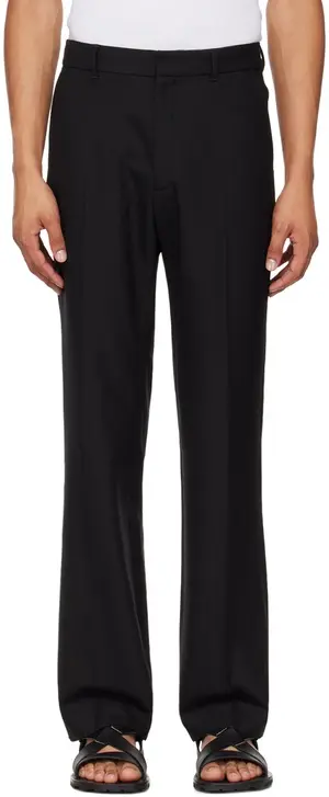 Casablanca Wool Blend Straight-leg Trousers - Black