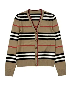 Burberry Striped V-neck Cardigan
