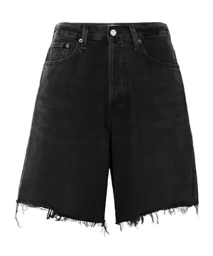 AGOLDE Distressed Denim Shorts - Black