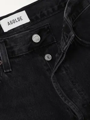 AGOLDE Distressed Denim Shorts - Black