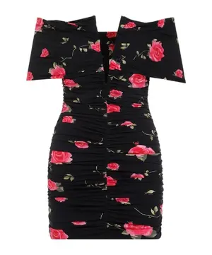 Magda Butrym Floral Print Ruched Short Dress