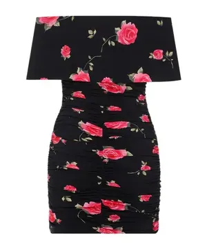 Magda Butrym Floral Print Ruched Short Dress