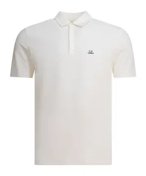 C.P. COMPANY Short-sleeved Logo Patch Polo Shirt