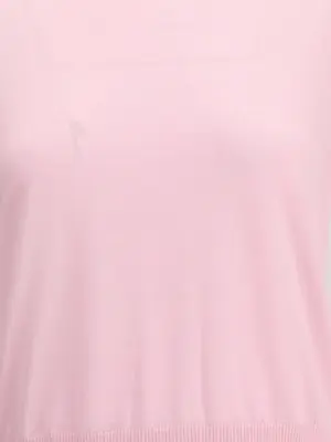 Thom Browne 4 Bar Sheer Sleeved Fine-knitted T-shirt - Light Pink