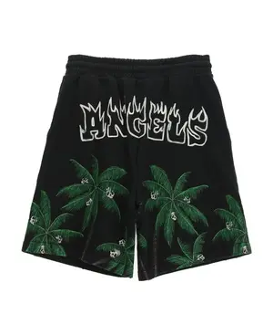Palm Angels Logo Printed Palm Tree Shorts