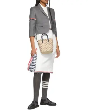 Thom Browne Rwb-stripe Embroidery Tote Bag