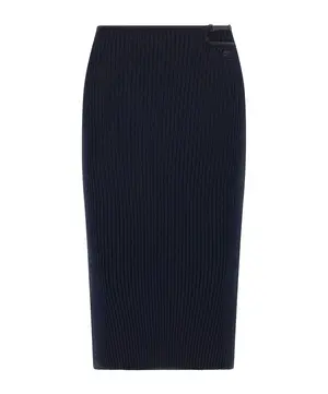 COURREGES Knitted Midi Skirt With Embroidered Logo